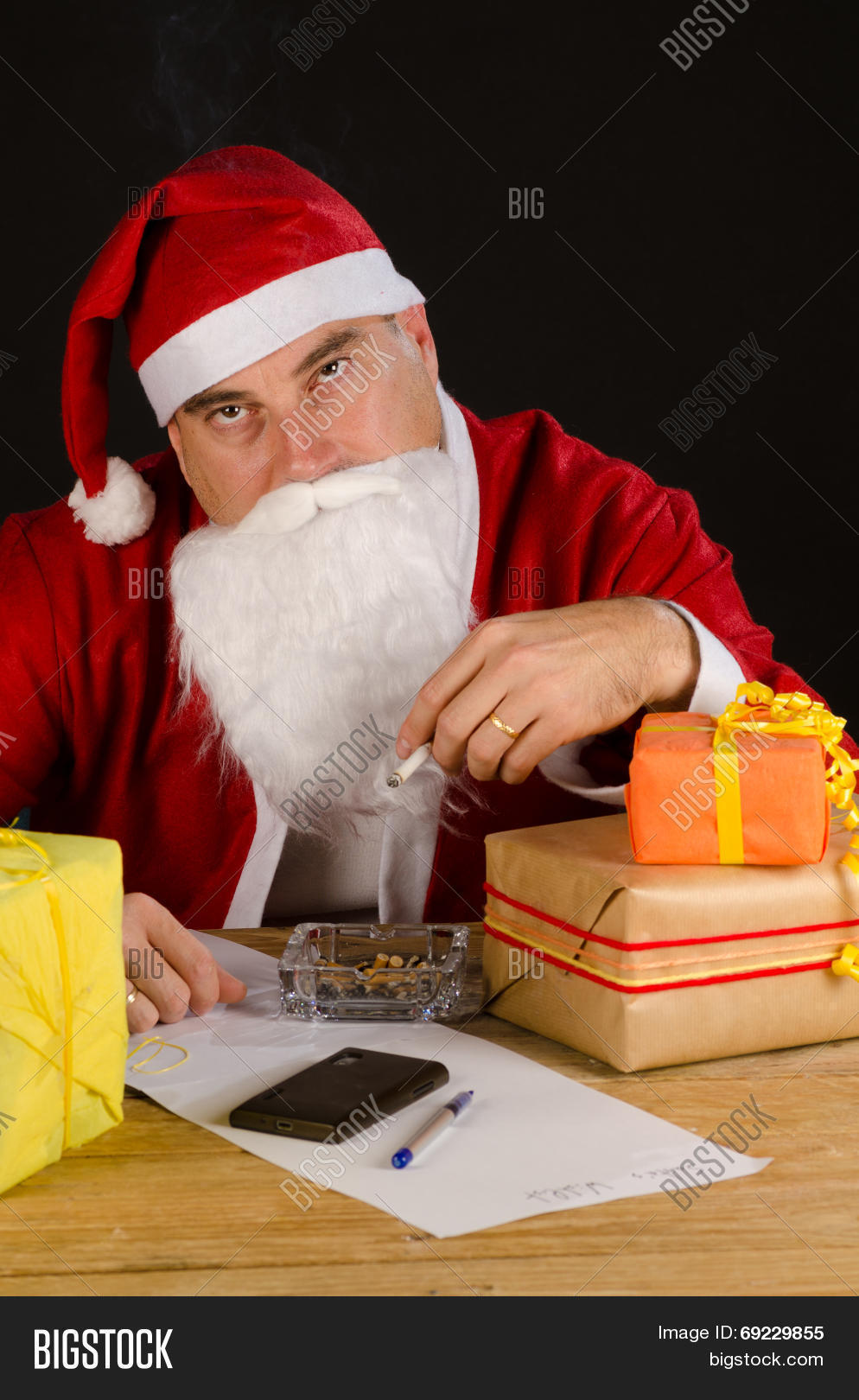 Santa Cigarette Break Image & Photo (Free Trial) | Bigstock