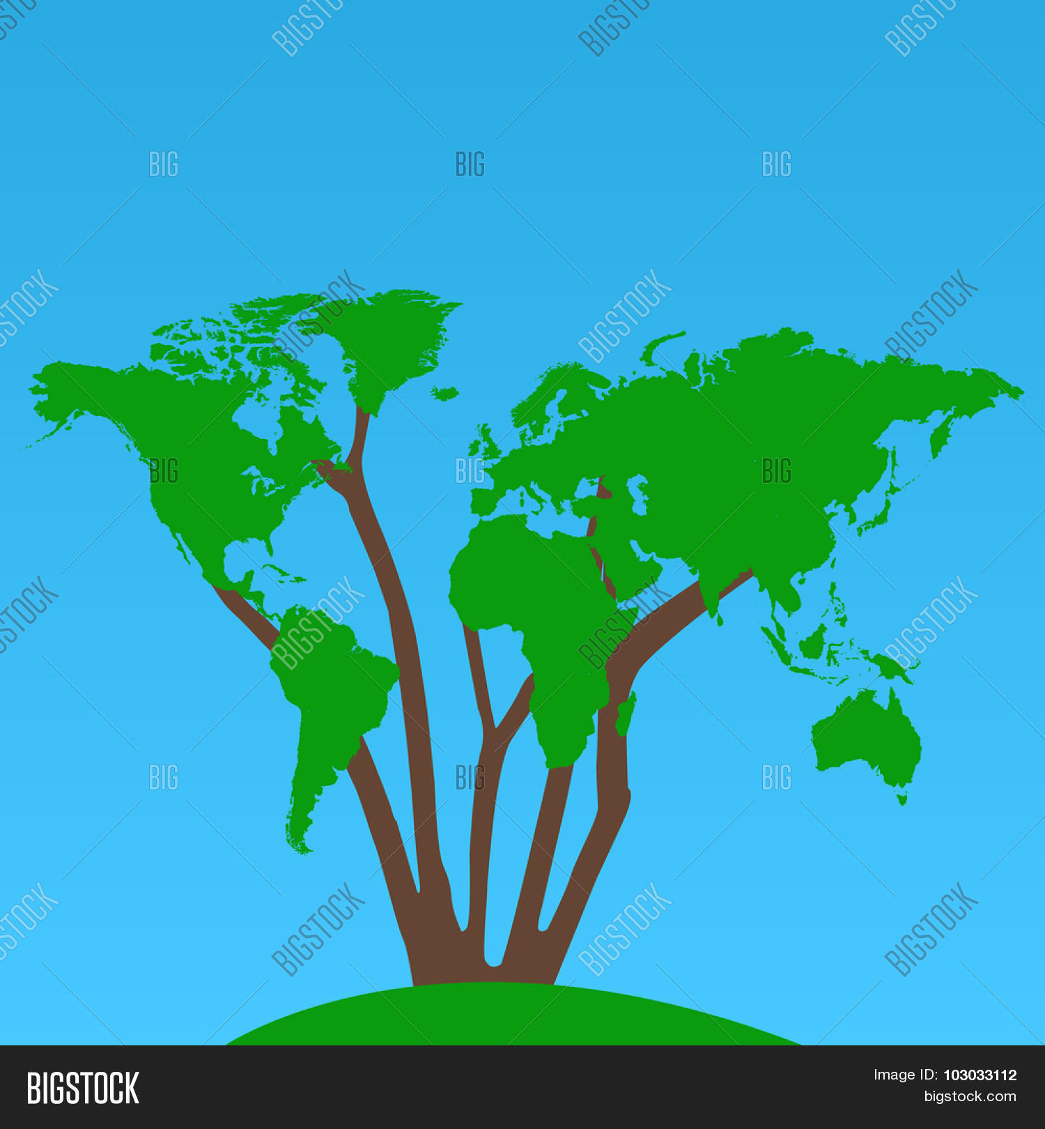World Map Tree Vector & Photo (Free Trial) | Bigstock