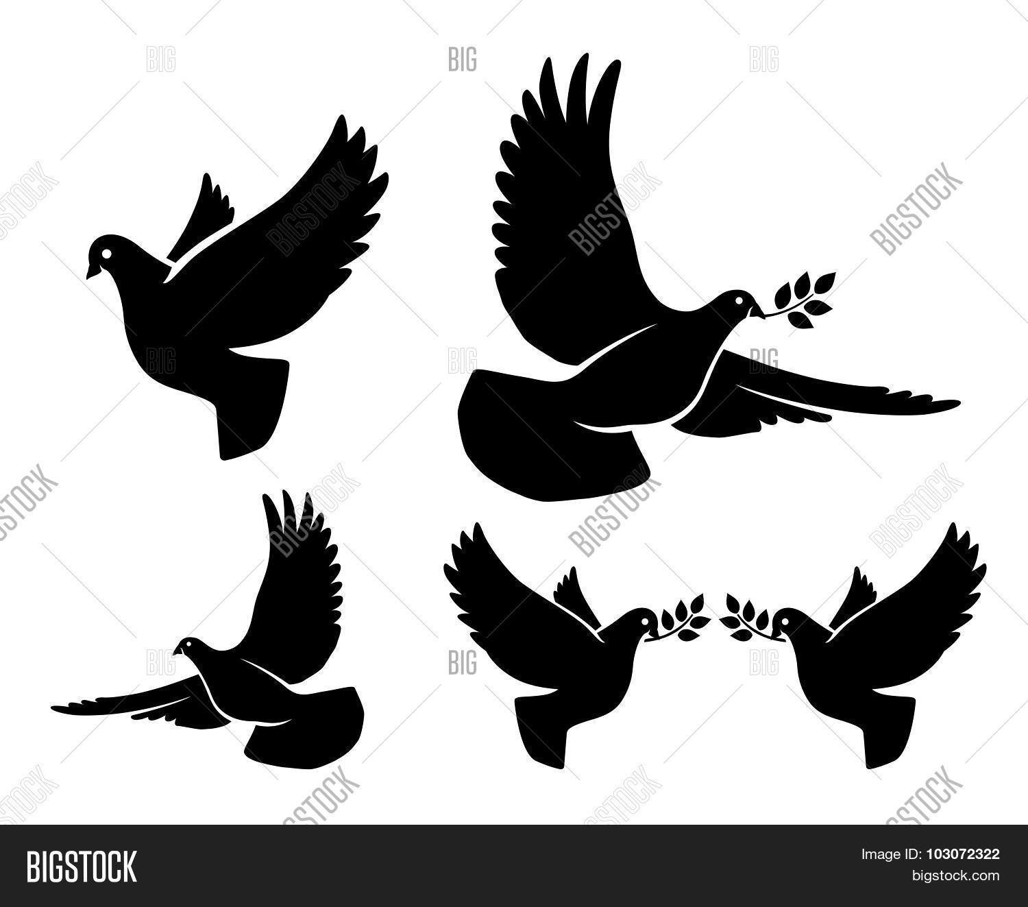 Dove Silhouettes Vector & Photo (Free Trial) | Bigstock