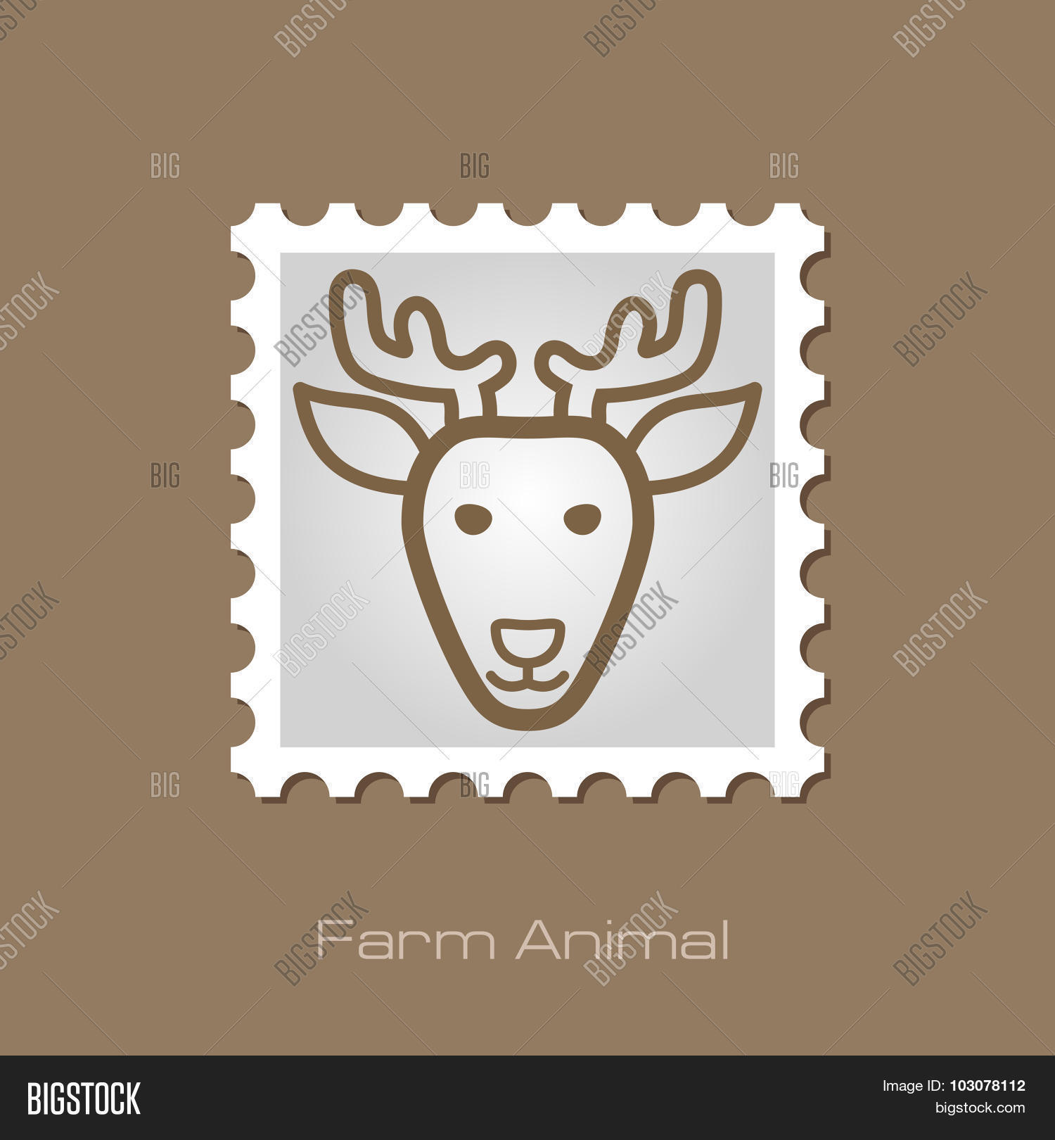Deer Stamp. Animal Vector & Photo (Free Trial) | Bigstock