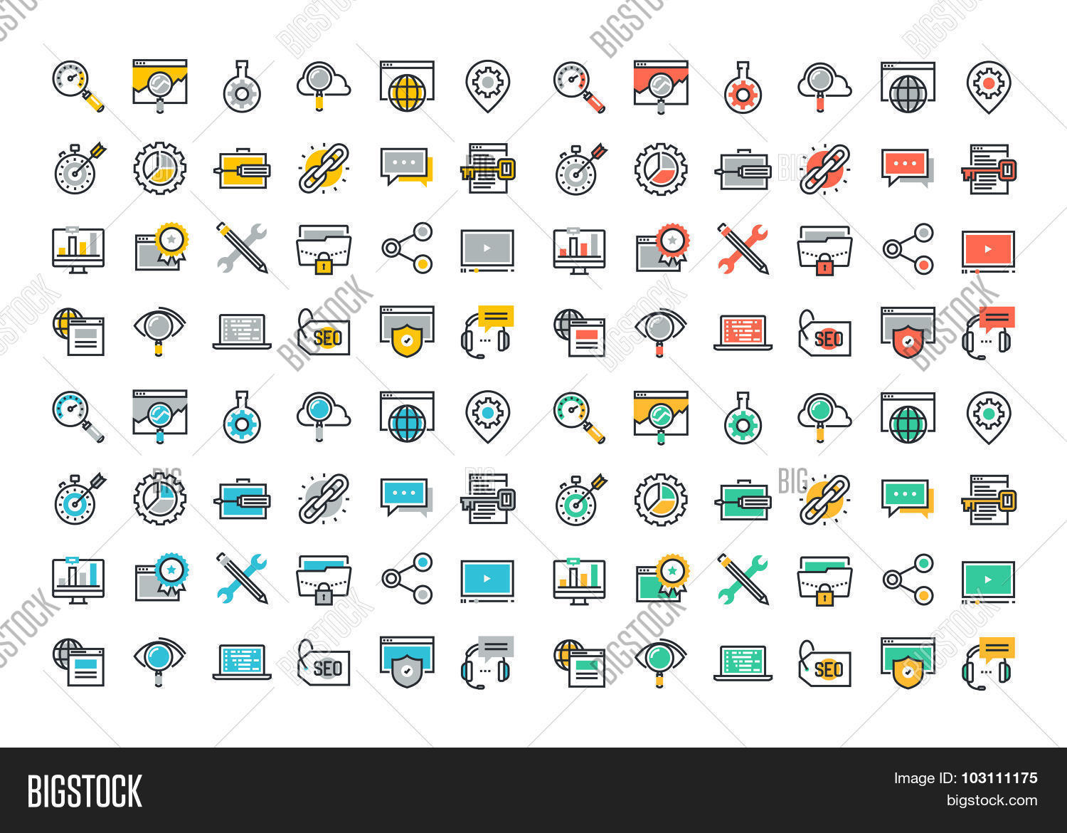 Flat Line Colorful Vector & Photo (Free Trial) | Bigstock