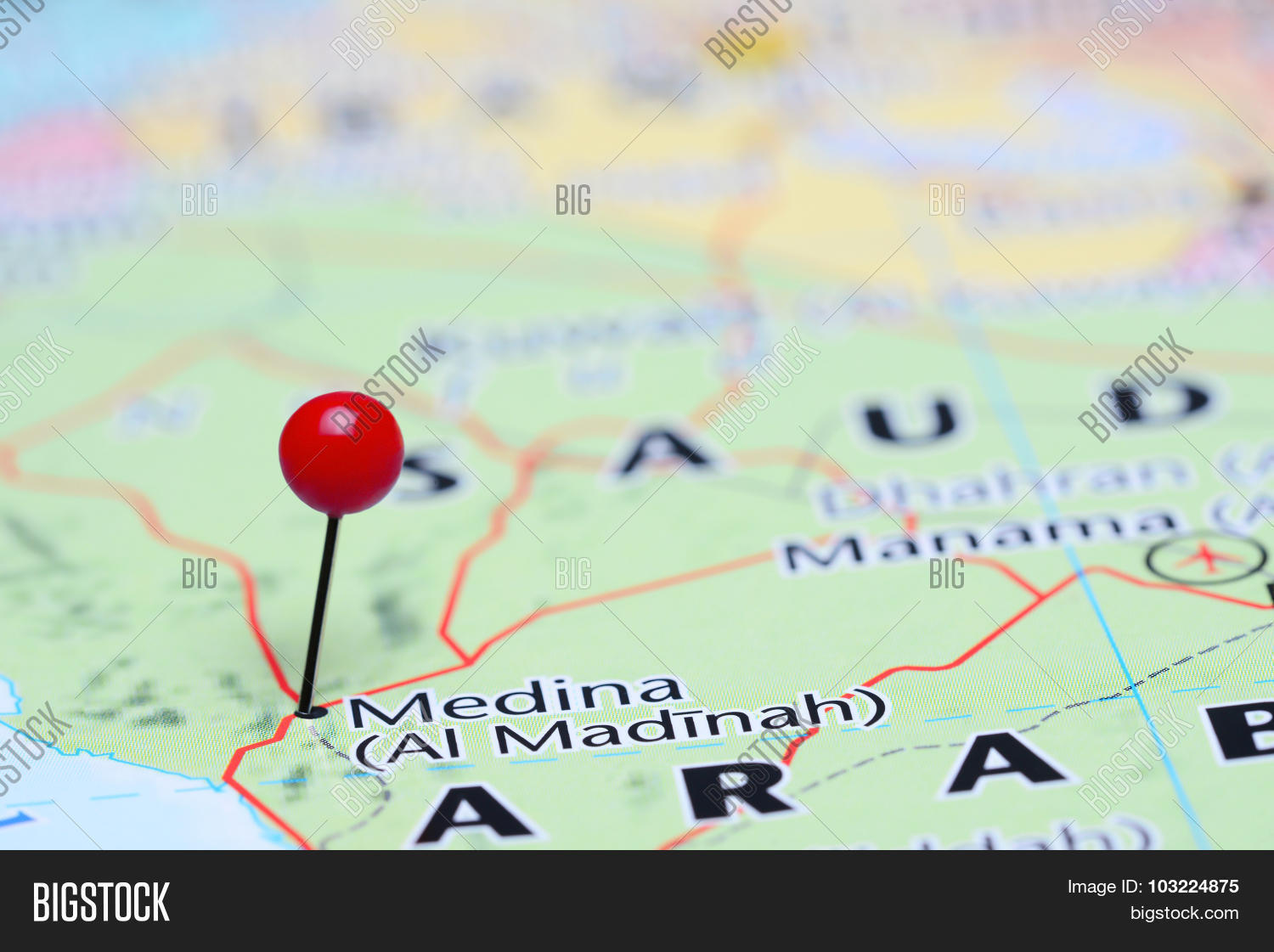 Medina Pinned On Map Image & Photo (Free Trial) | Bigstock