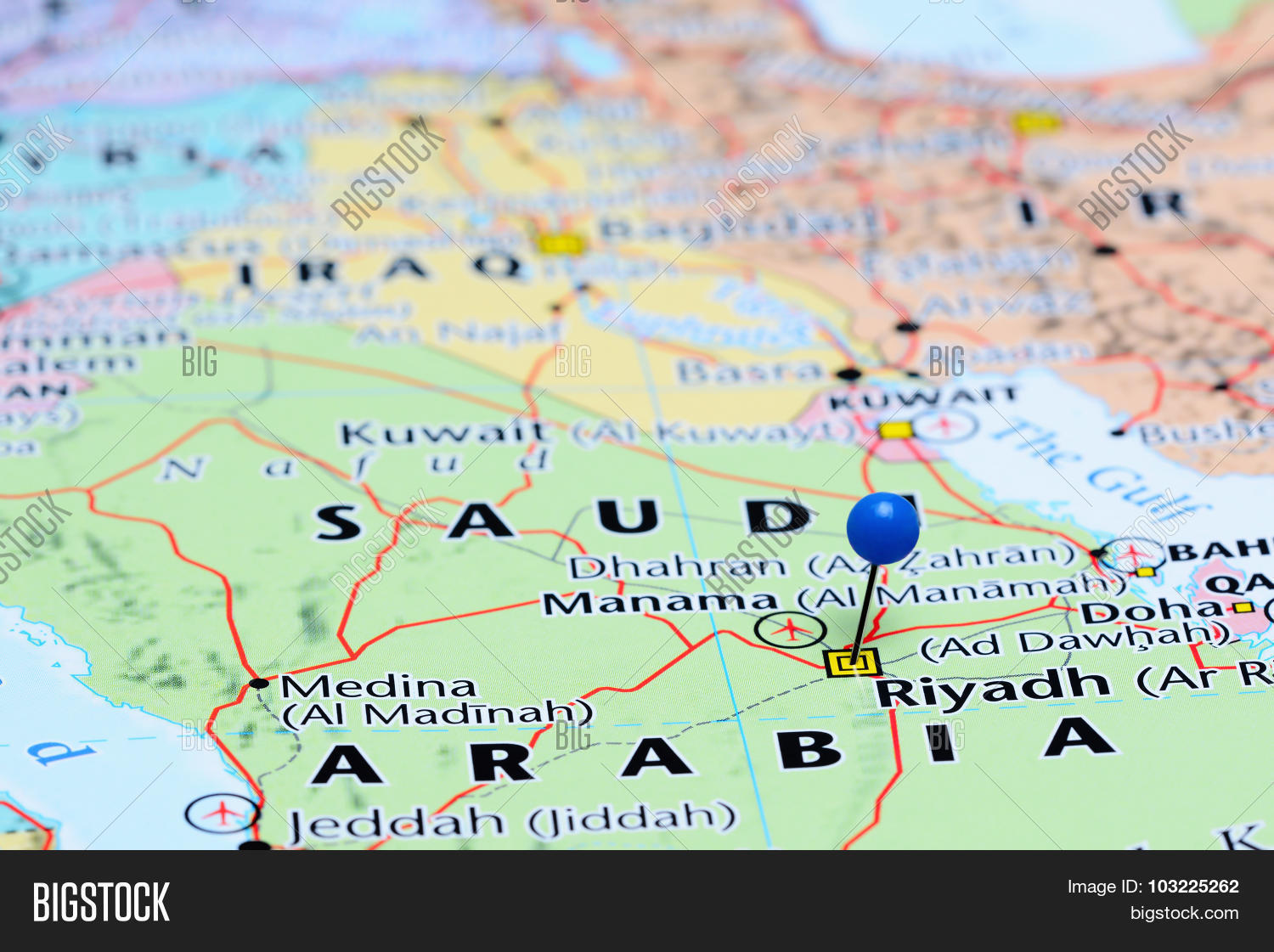 Riyadh Pinned On Map Image & Photo (Free Trial) | Bigstock