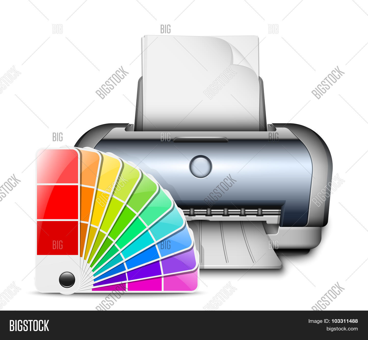 Printer Icon Color Vector & Photo (Free Trial) | Bigstock