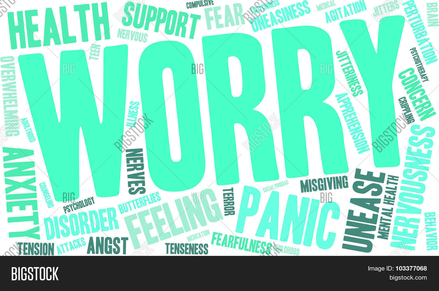 Worry Word Cloud Vector & Photo (Free Trial) | Bigstock