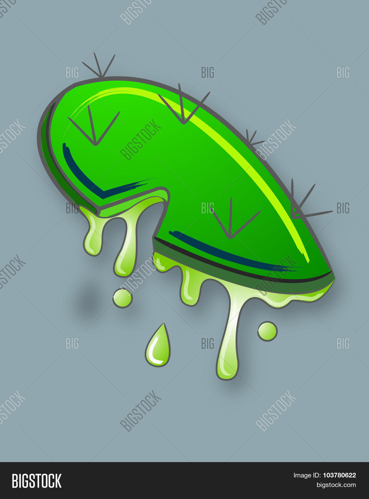 Nopal Cartoon Drawing Vector & Photo (Free Trial) | Bigstock