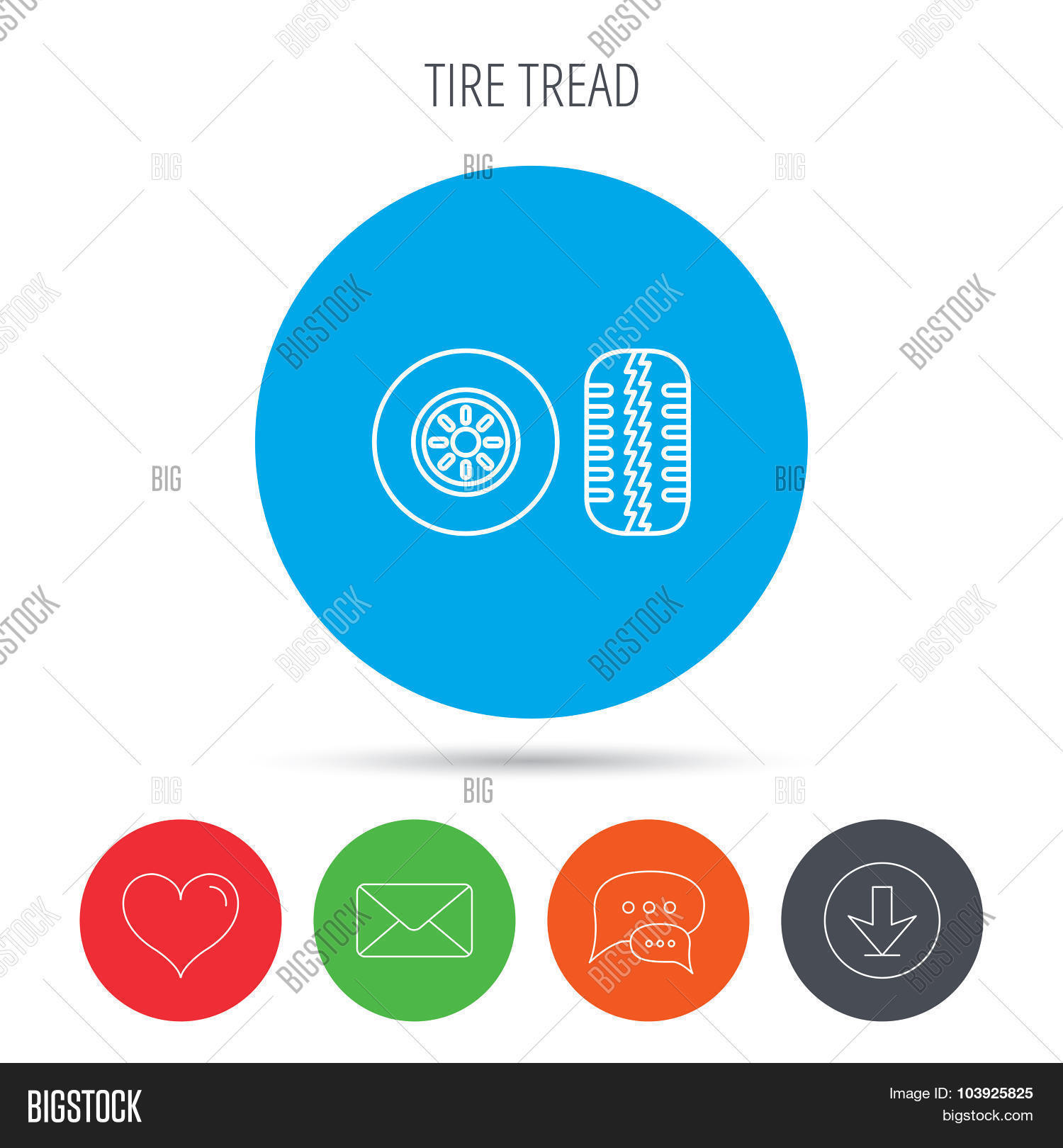 Tire Tread Icon. Car Vector & Photo (Free Trial) | Bigstock