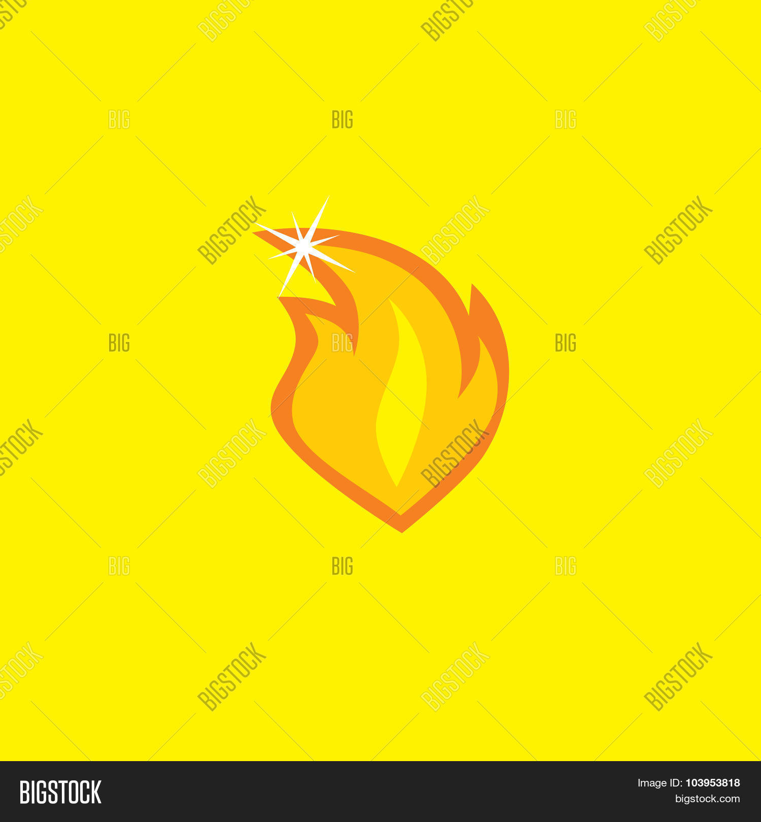 Fire Cartoon Icon Vector & Photo (Free Trial) | Bigstock