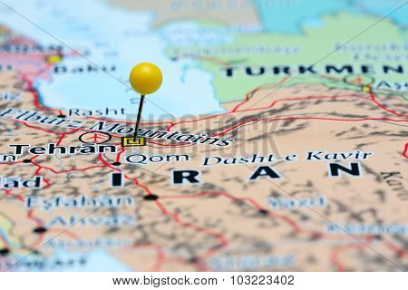 Tehran Pinned On Map Image & Photo (Free Trial) | Bigstock