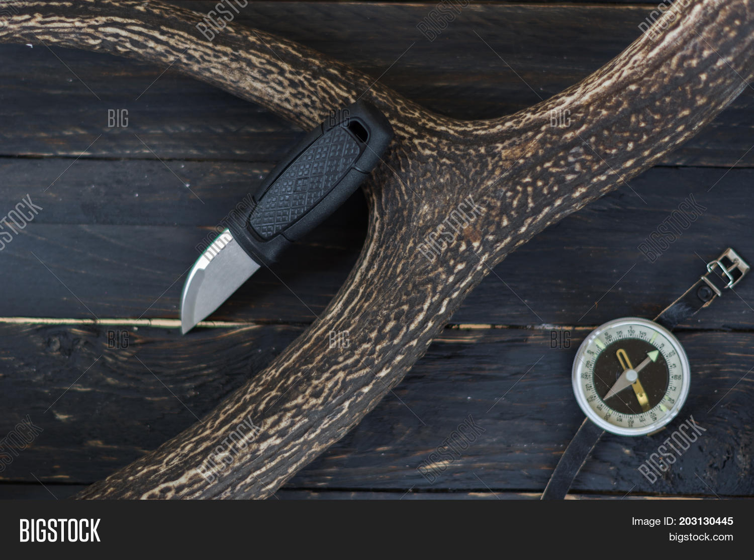 Knife Compass On Black Image & Photo (Free Trial) | Bigstock