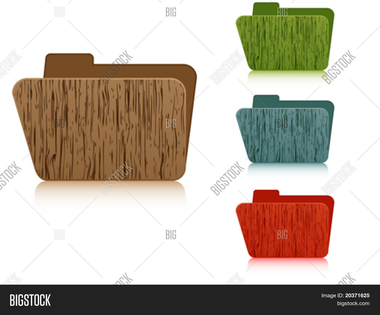 Folder Icon Wooden Vector & Photo (Free Trial) | Bigstock