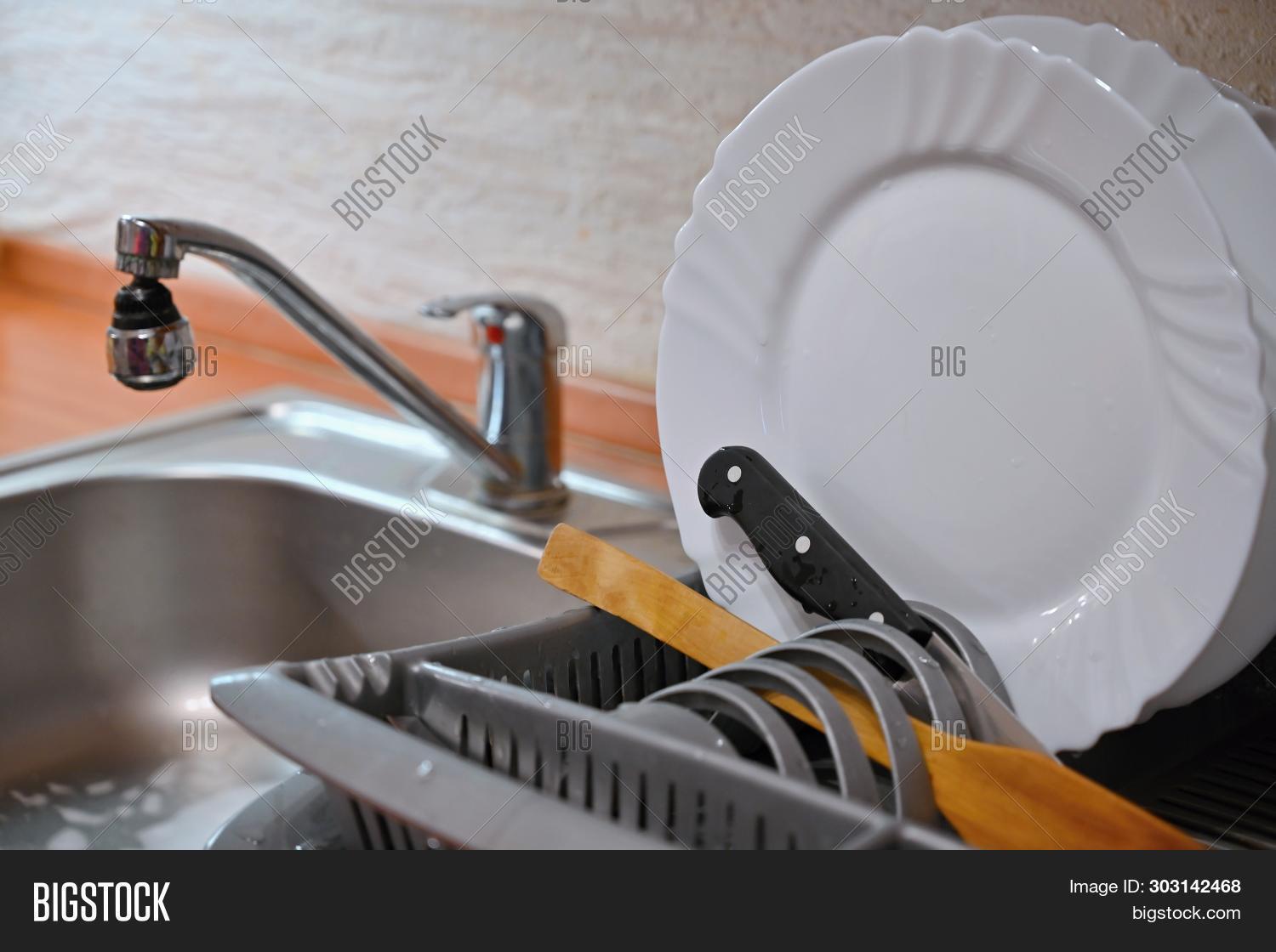 Dishes Drip Tray. Image & Photo (Free Trial) | Bigstock