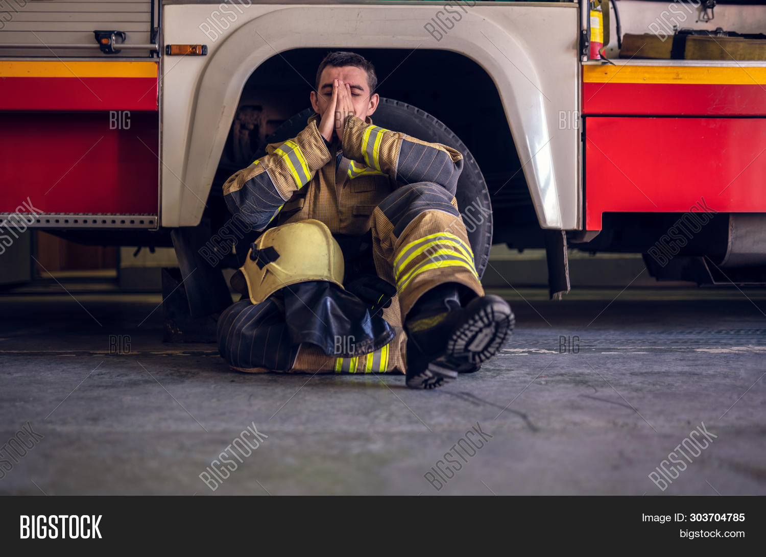 Image Tired Fireman Image & Photo (Free Trial) | Bigstock