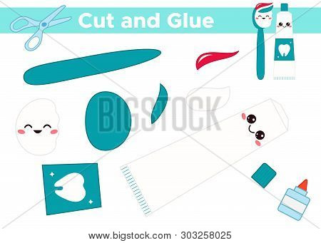 Cut Glue Cute Kawaii Vector & Photo (Free Trial) | Bigstock