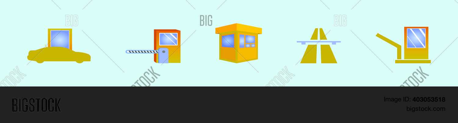Set Toll Cartoon Icon Vector & Photo (Free Trial) | Bigstock