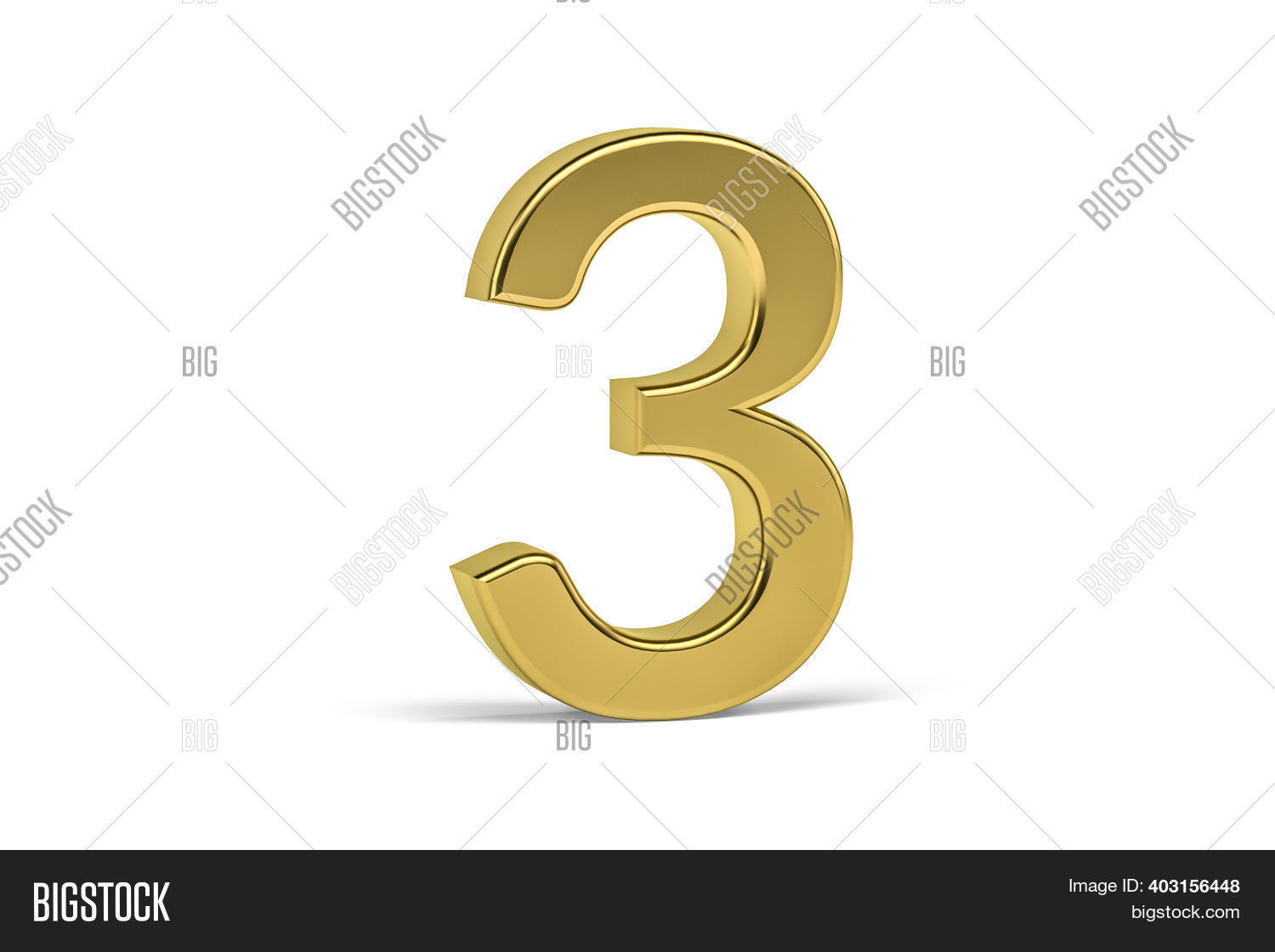 Gold Digit 3 - Three Image & Photo (Free Trial) | Bigstock