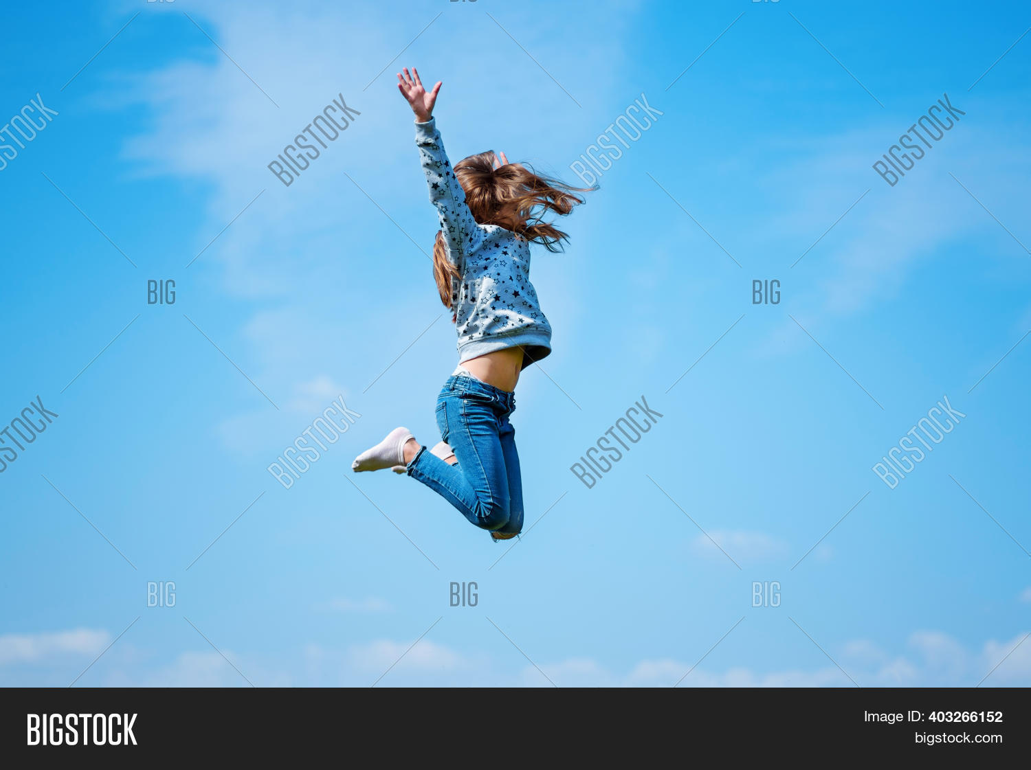 Little Girl Jumping Image & Photo (Free Trial) | Bigstock