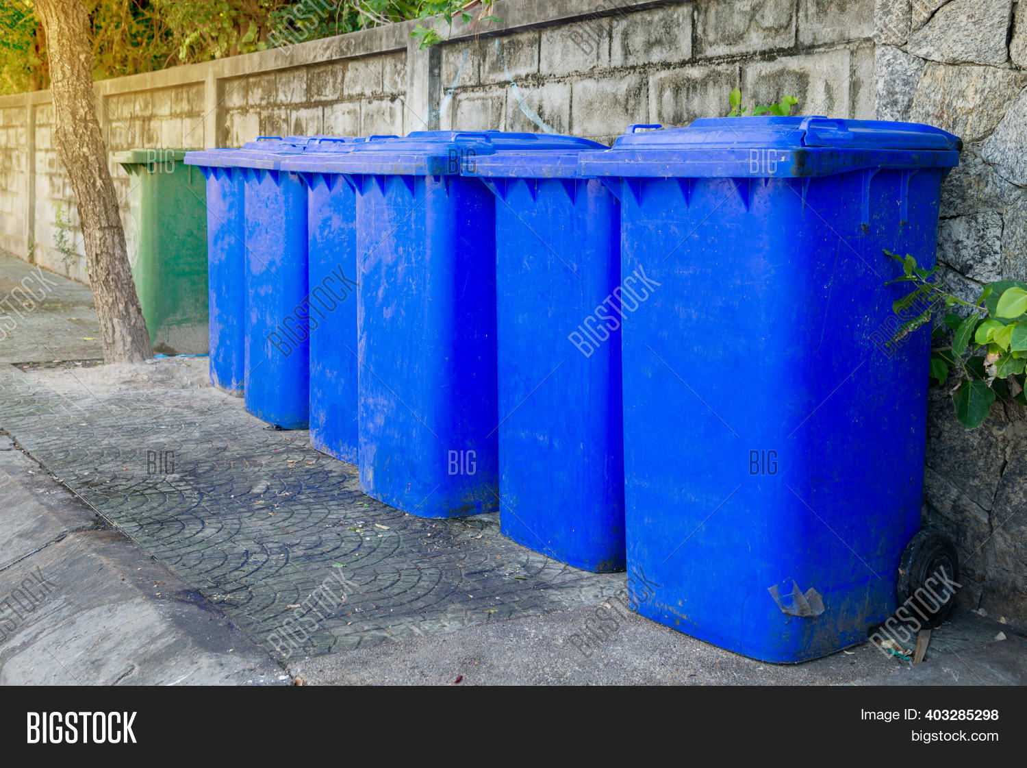 Many Blue Trash Cans Image & Photo (Free Trial) | Bigstock