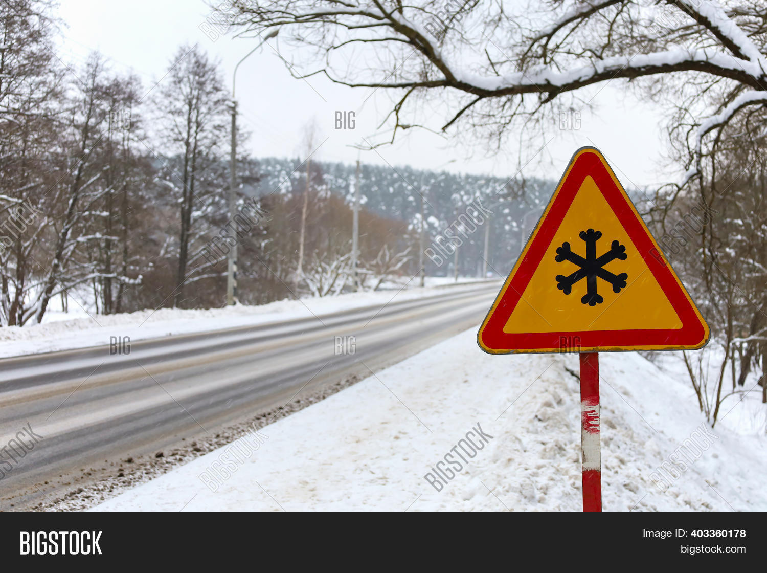 Winter Traffic Warning Image & Photo (Free Trial) | Bigstock