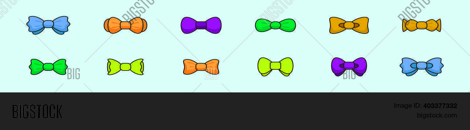 Set Cravat Cartoon Vector & Photo (Free Trial) | Bigstock