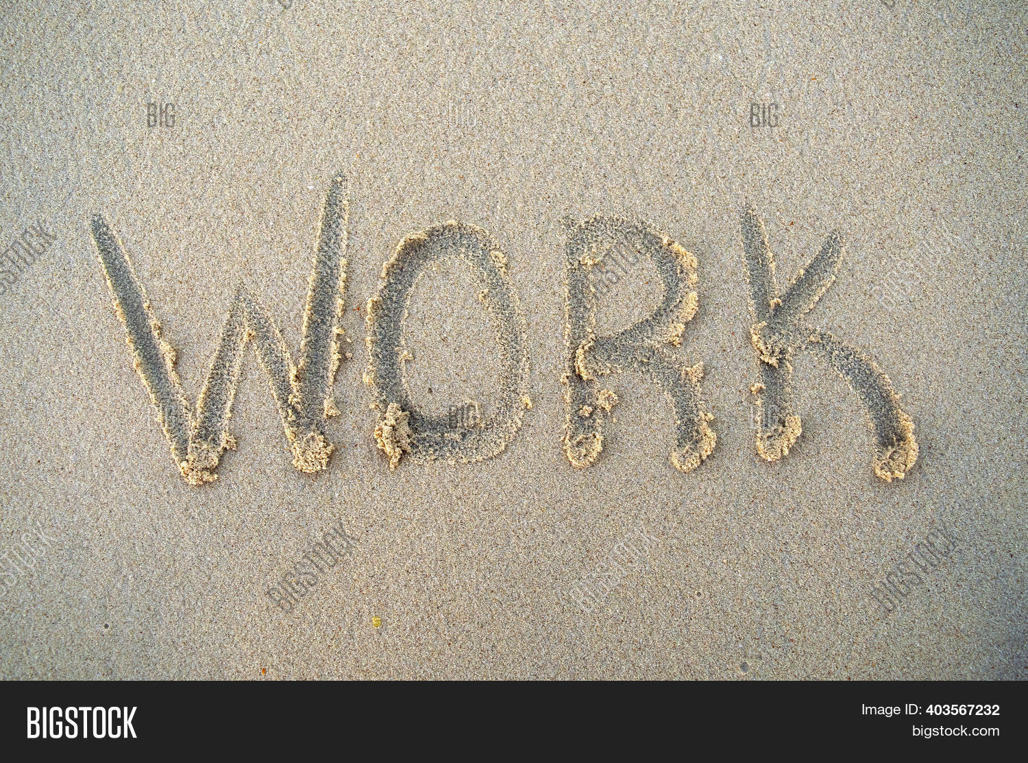 Work Word On Beach Image & Photo (Free Trial) | Bigstock