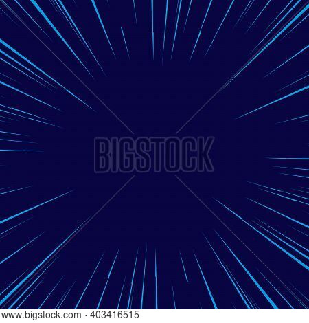 Flat Design Blue Comics Background With Space For Text. Effect Motion ...
