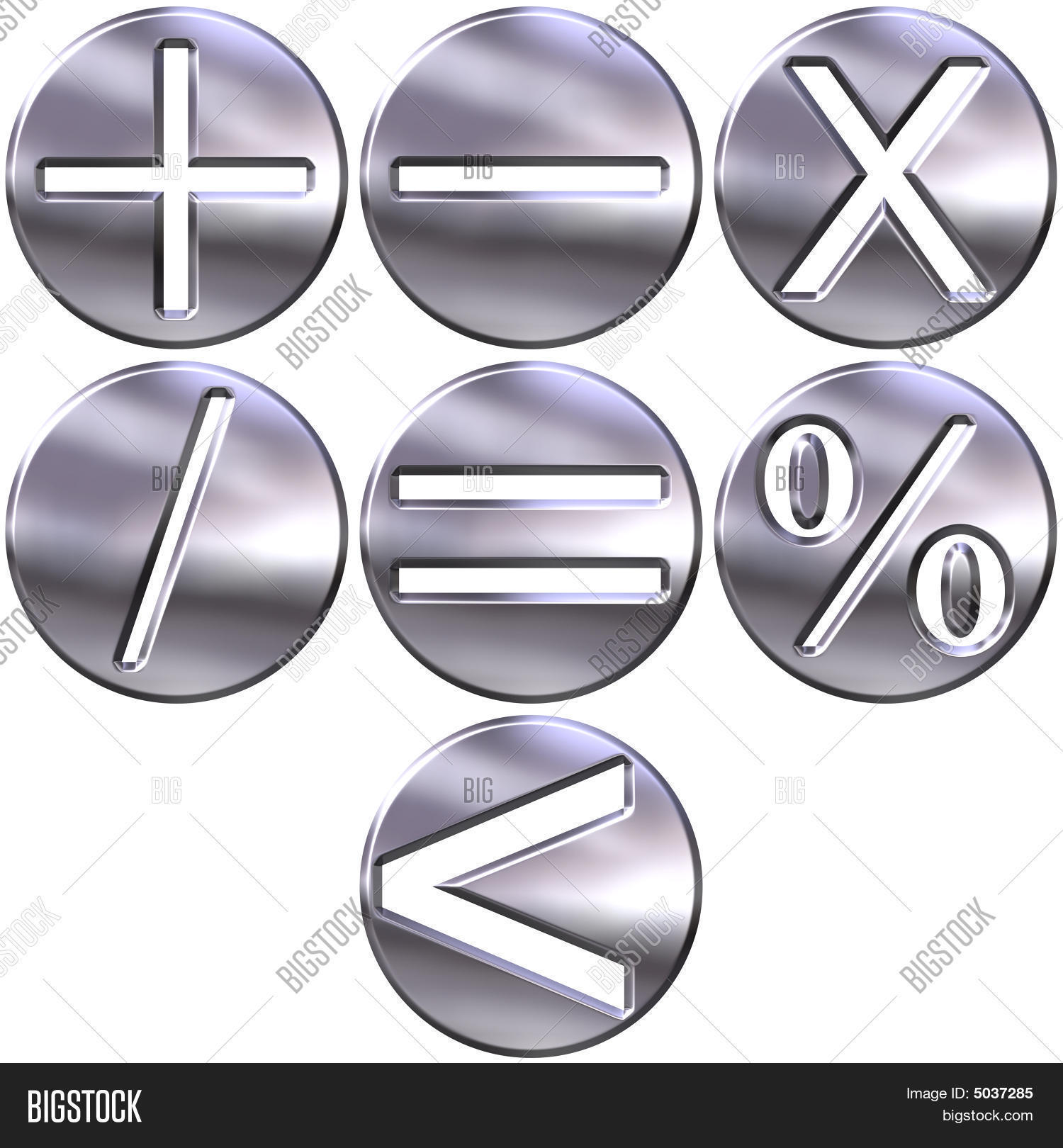3D Silver Math Symbols Image & Photo (Free Trial) | Bigstock