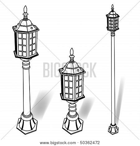 Street Lamp Outline Vector & Photo (Free Trial) | Bigstock