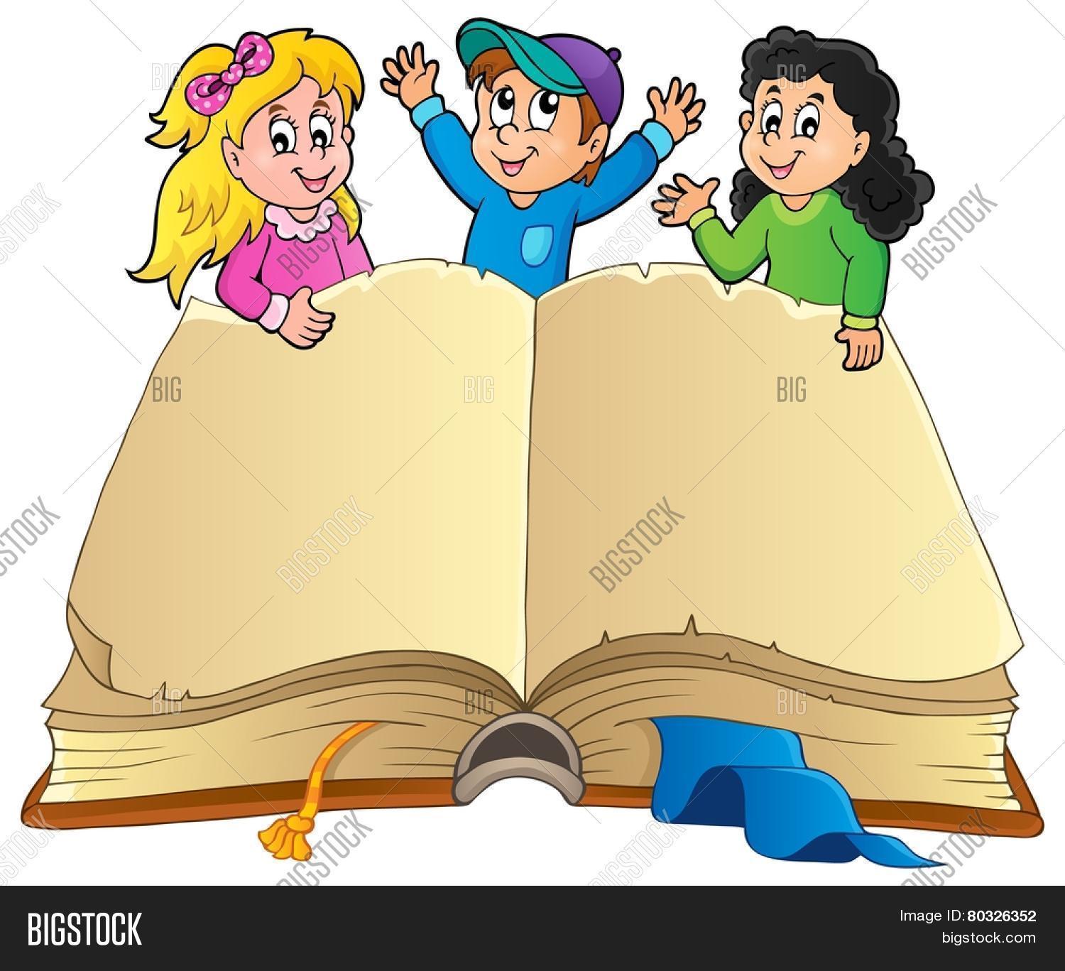 Open Book Happy Kids Vector & Photo (Free Trial) | Bigstock