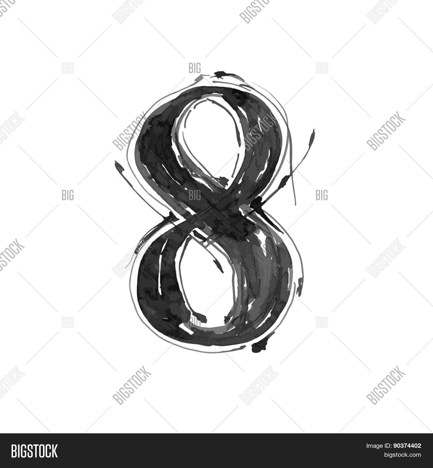 Digit 8. Alphabet Vector & Photo (Free Trial) | Bigstock