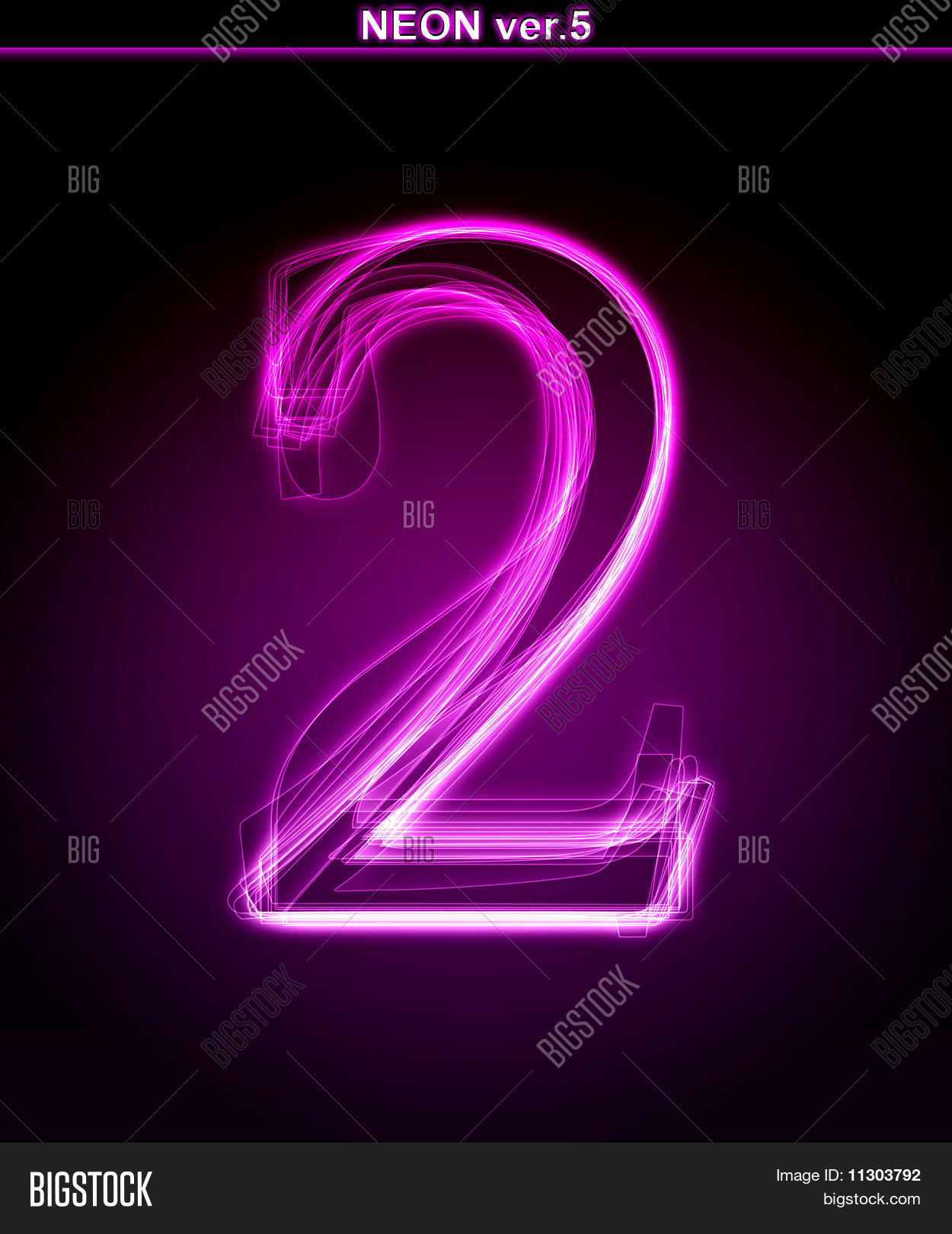 Glowing Neon Number 2 Image & Photo (Free Trial) | Bigstock