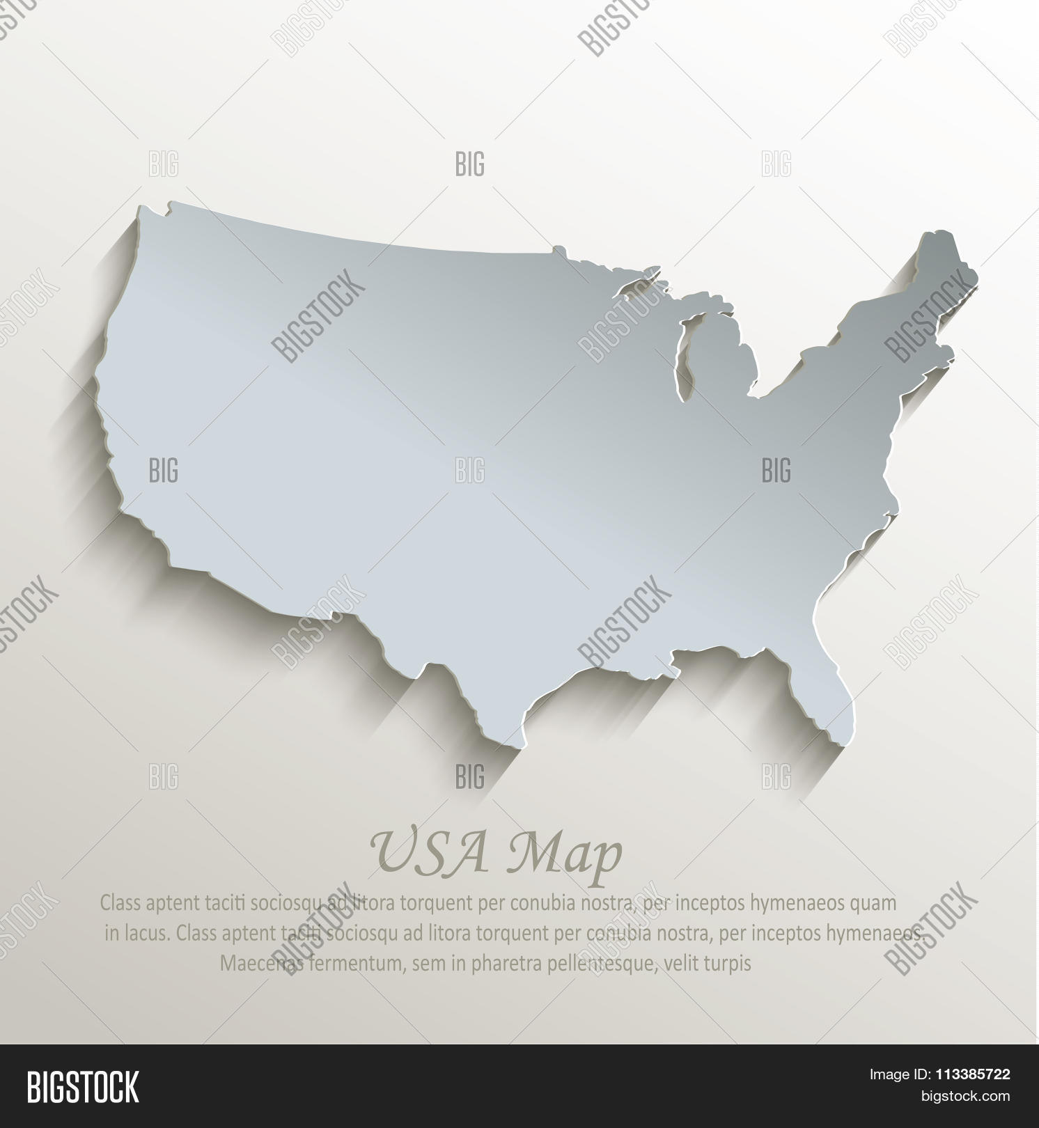 Usa Map White Blue Vector & Photo (Free Trial) | Bigstock
