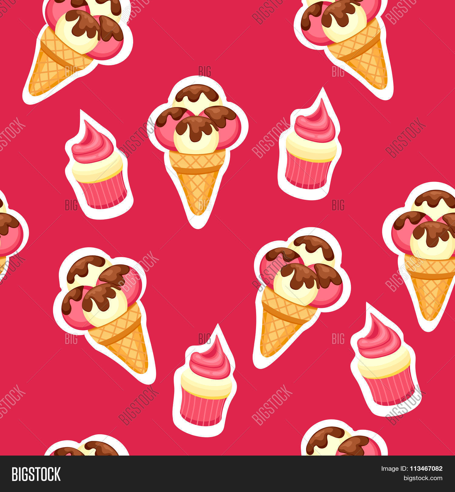 Pattern Ice Cream Vector & Photo (Free Trial) | Bigstock