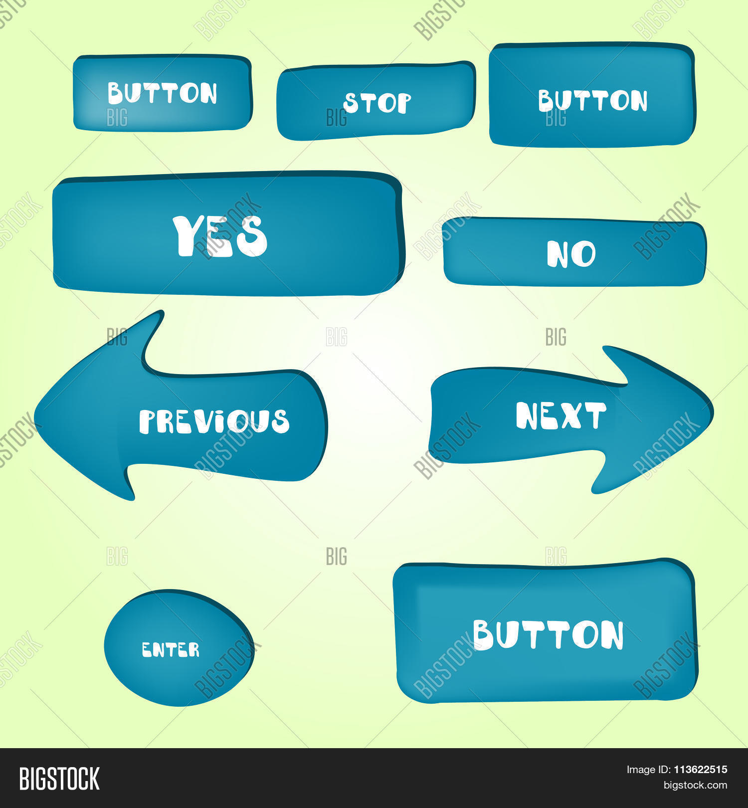 Set Cartoon Buttons Vector & Photo (Free Trial) | Bigstock