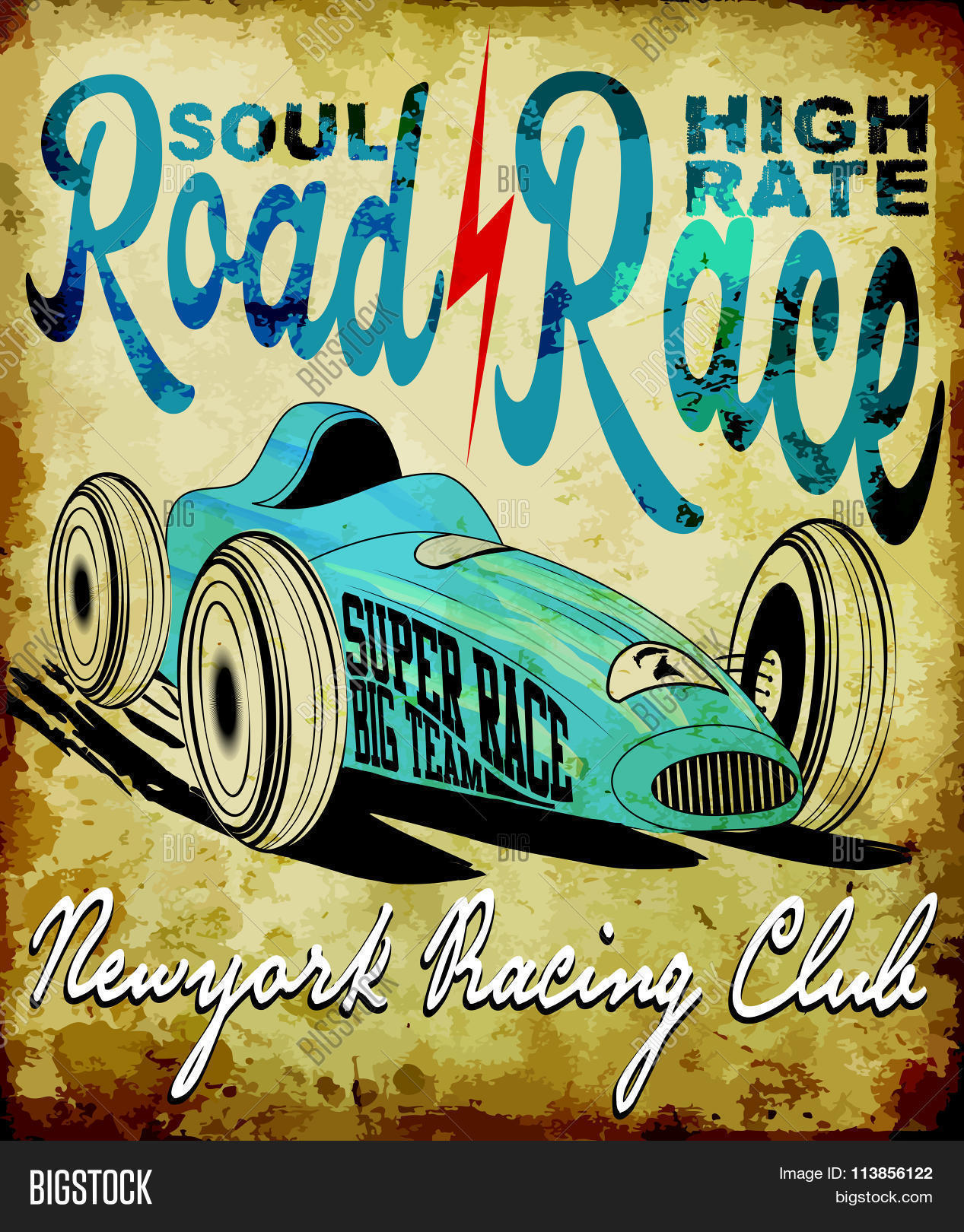 Vintage Race Car Vector & Photo (Free Trial) | Bigstock