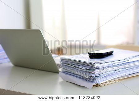 Office Desk Stack Image & Photo (Free Trial) | Bigstock