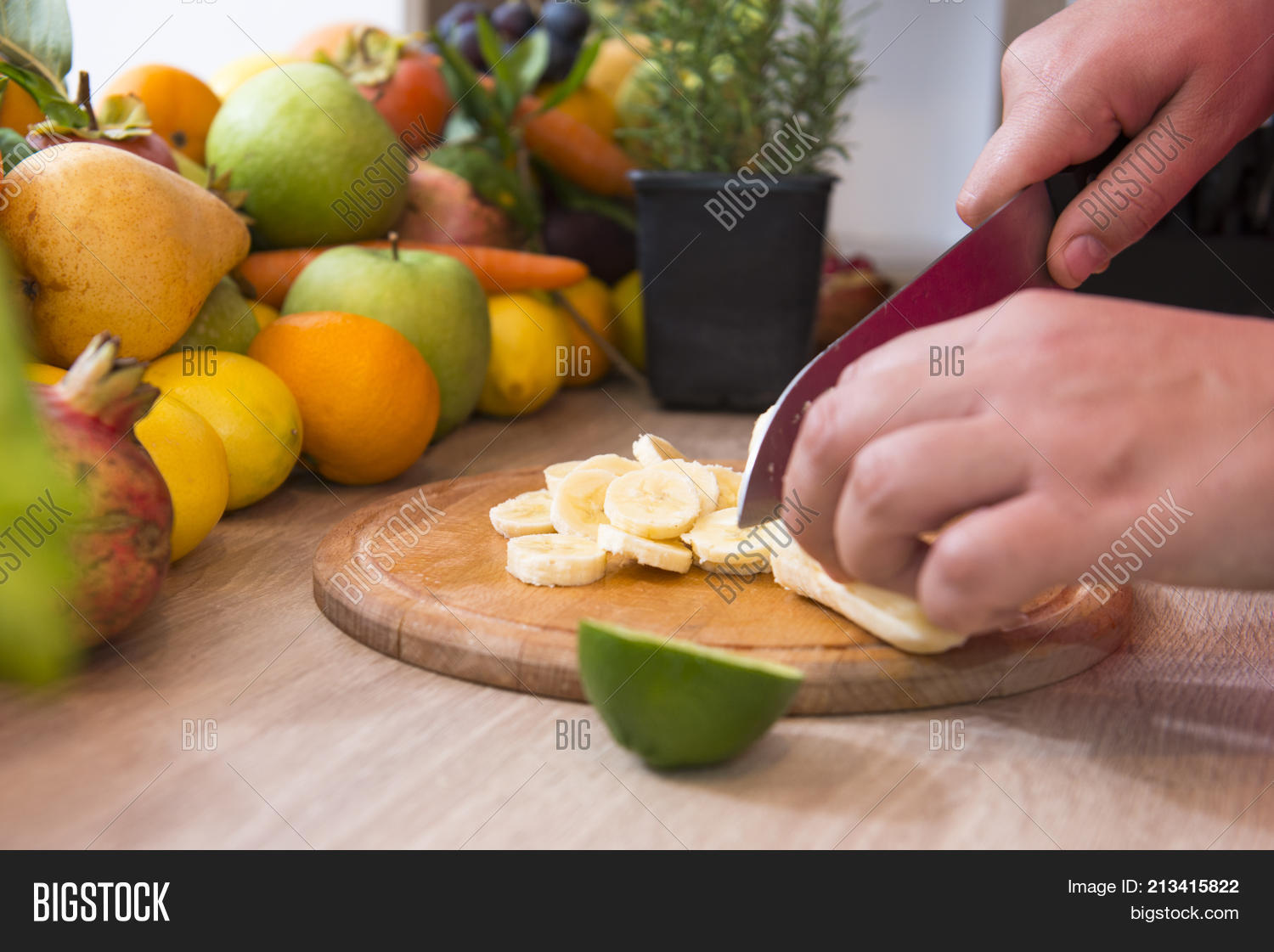 Cutting Banana On Image & Photo (Free Trial) | Bigstock
