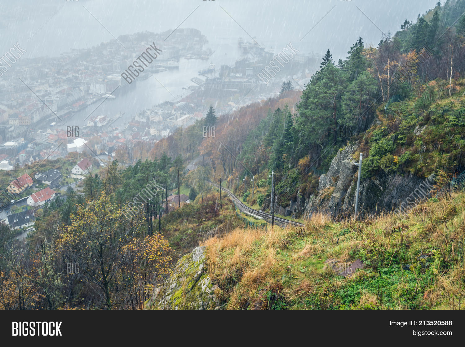 Floibanen Funicular Image & Photo (Free Trial) | Bigstock