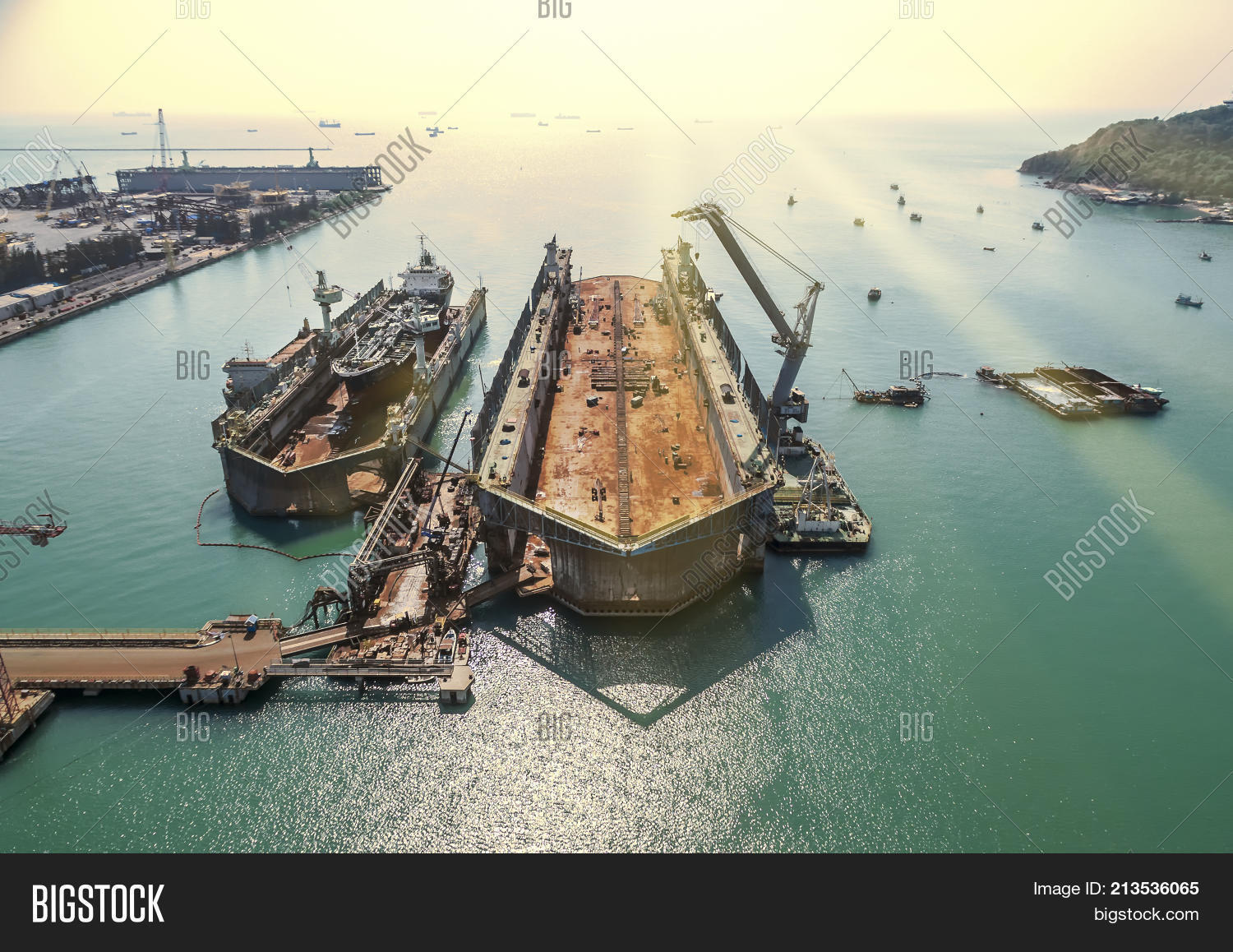 Aerial View Shipyard Image & Photo (Free Trial) | Bigstock