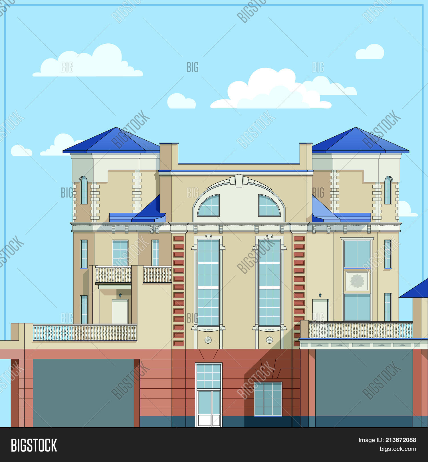 Four-storey Big House Vector & Photo (Free Trial) | Bigstock