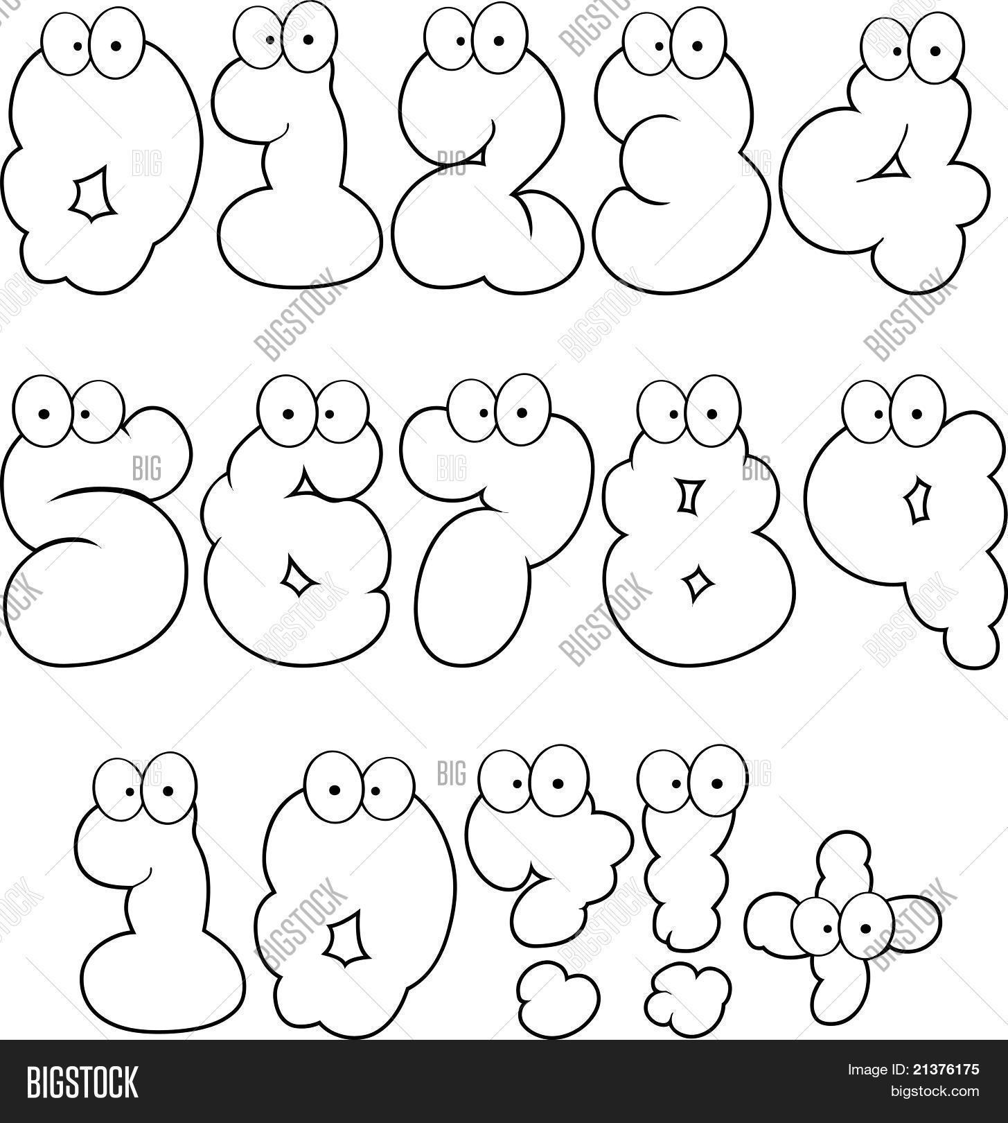 Outlined Cloud Numbers Image & Photo (Free Trial) | Bigstock