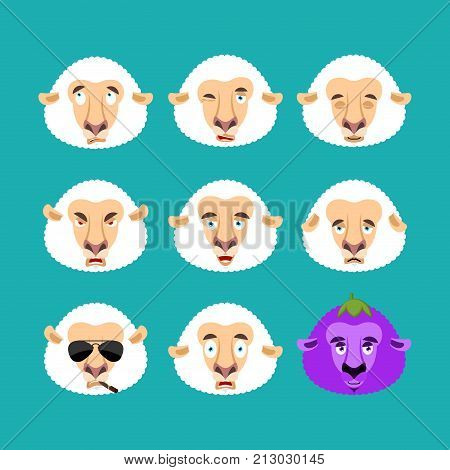 Sheep Set Emotion Vector & Photo (Free Trial) | Bigstock