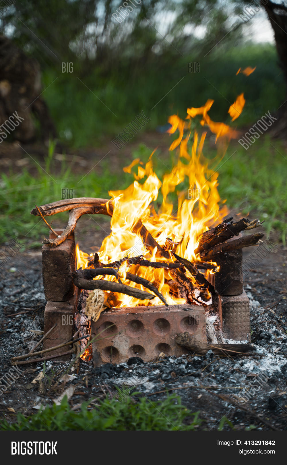 Firewood Burns Fire. Image & Photo (Free Trial) | Bigstock
