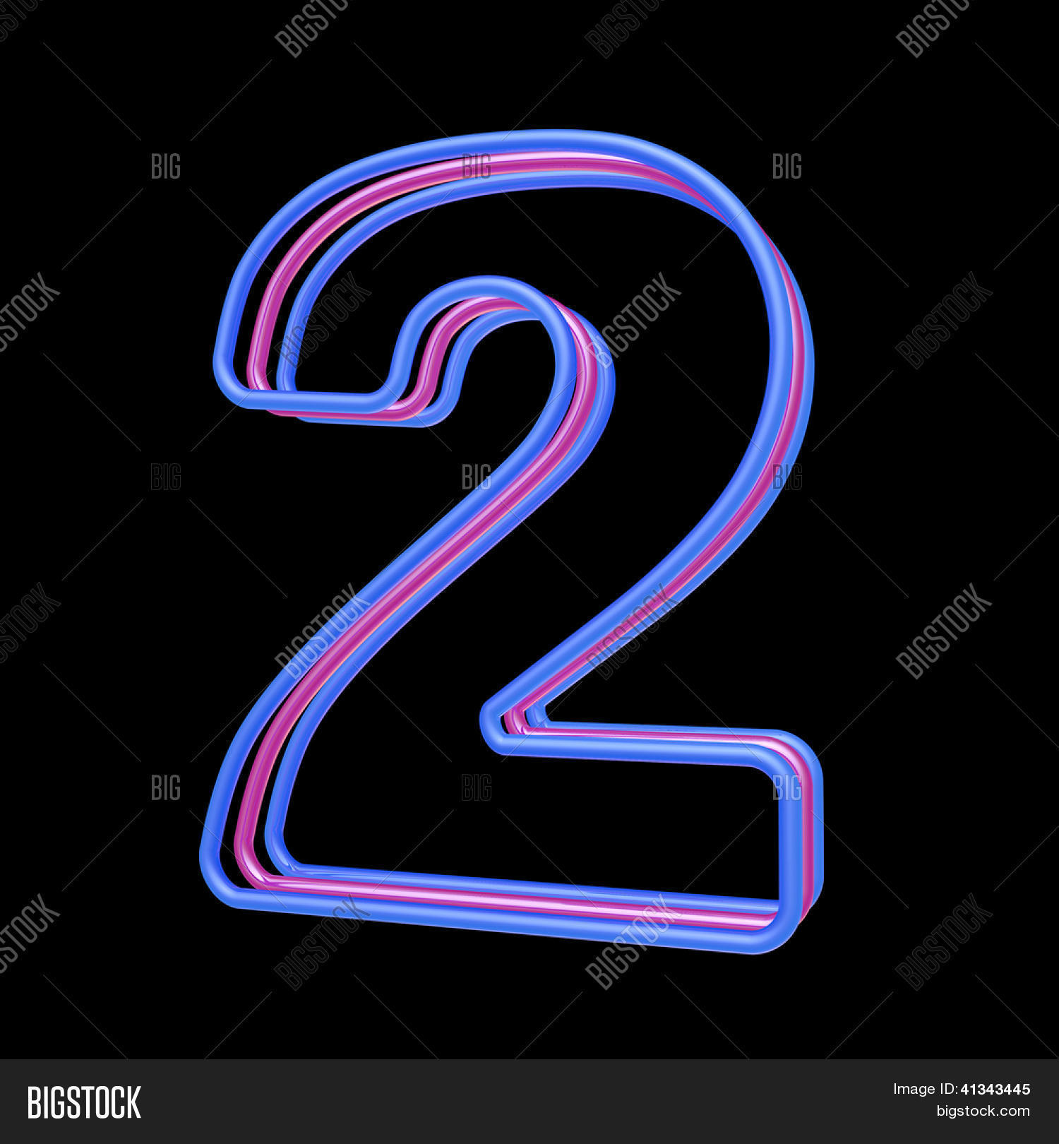 3d Neon Number 2 Image & Photo (Free Trial) | Bigstock