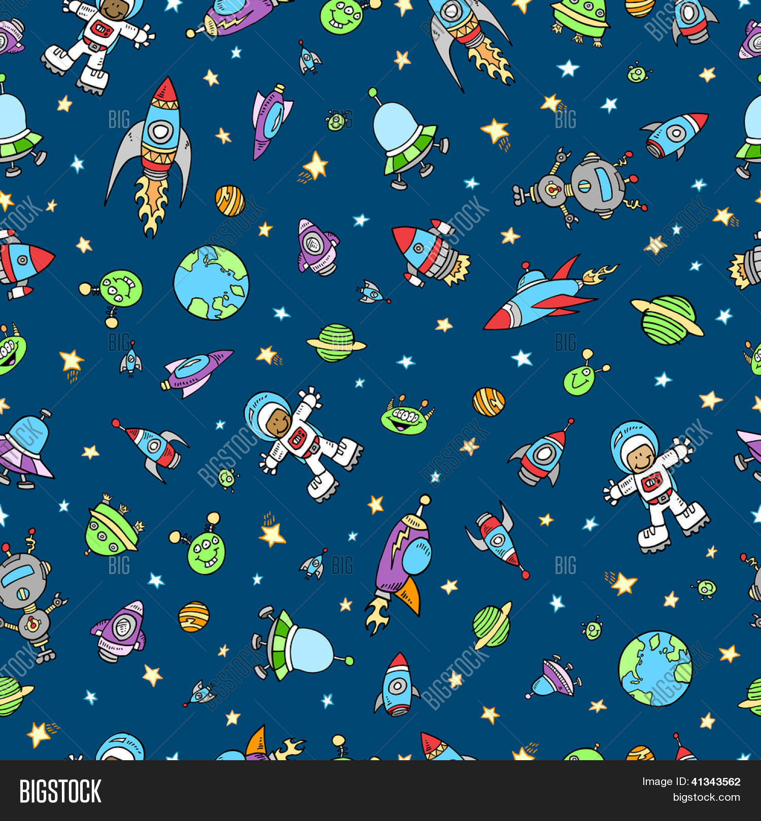 Outer Space Doodle Vector & Photo (Free Trial) | Bigstock