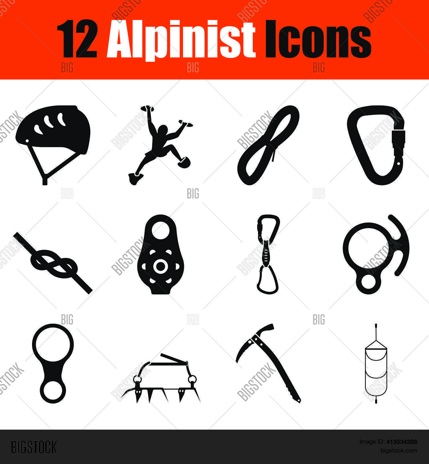 Alpinist Icon Set. Vector & Photo (Free Trial) | Bigstock