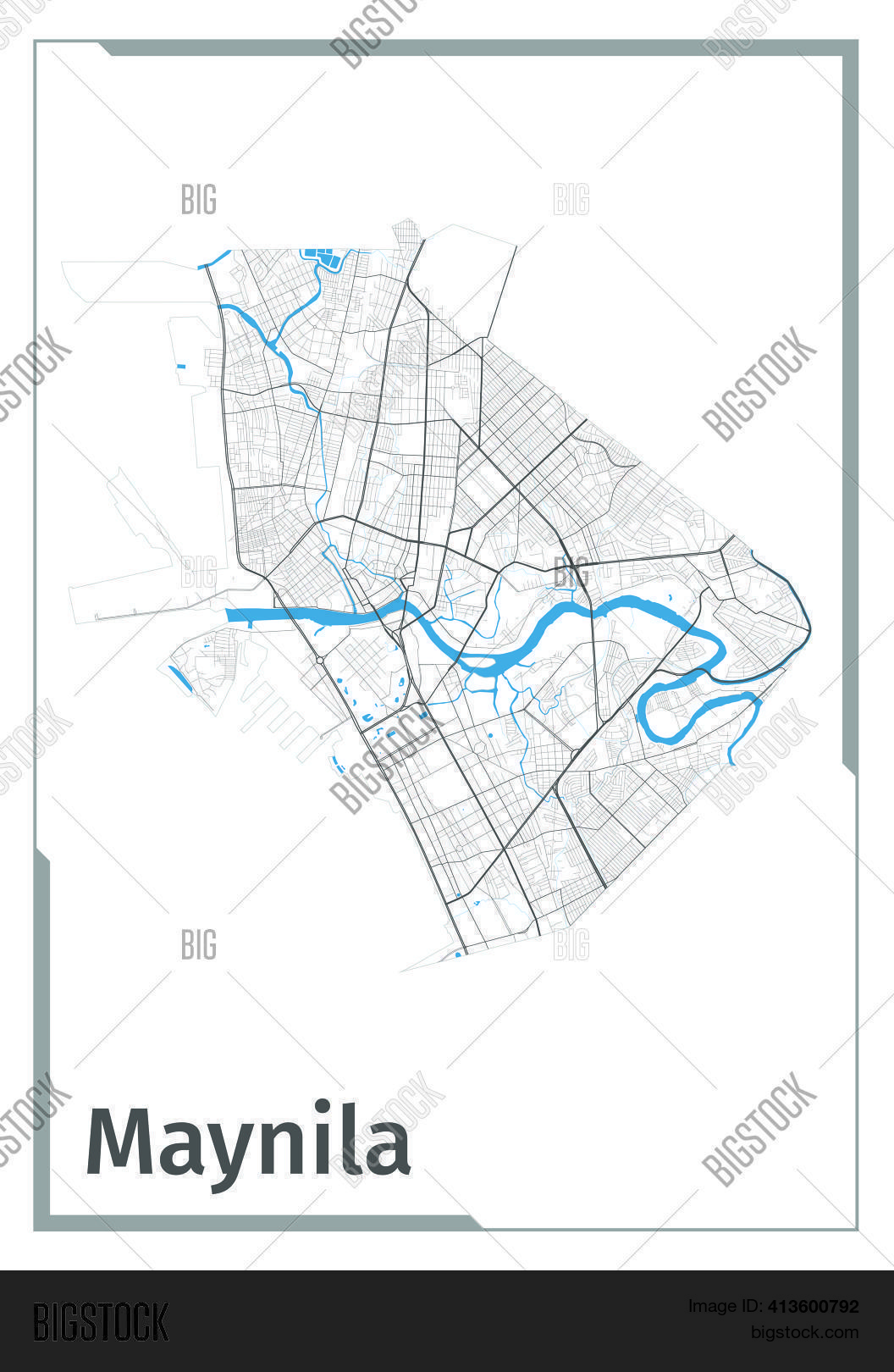 Manila Map Poster, Vector & Photo (Free Trial) | Bigstock