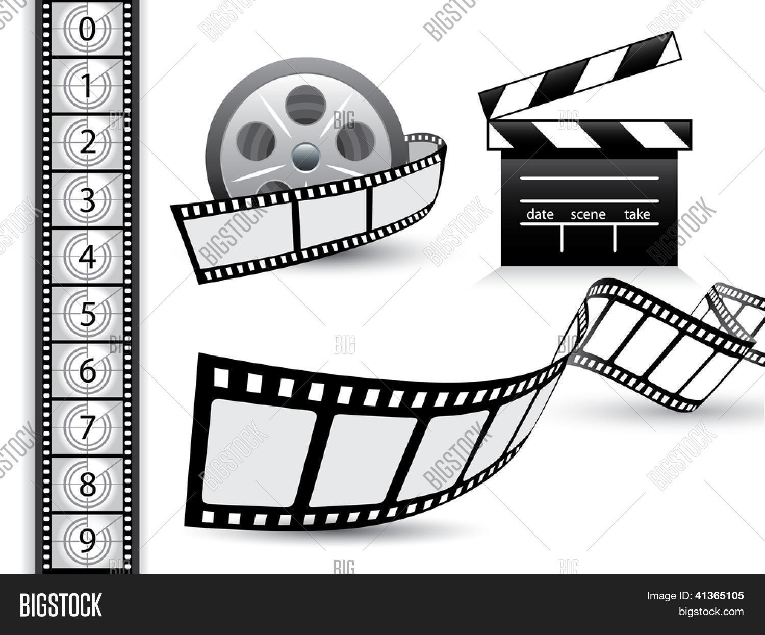 Film Strip Vector Set Vector & Photo (Free Trial) | Bigstock
