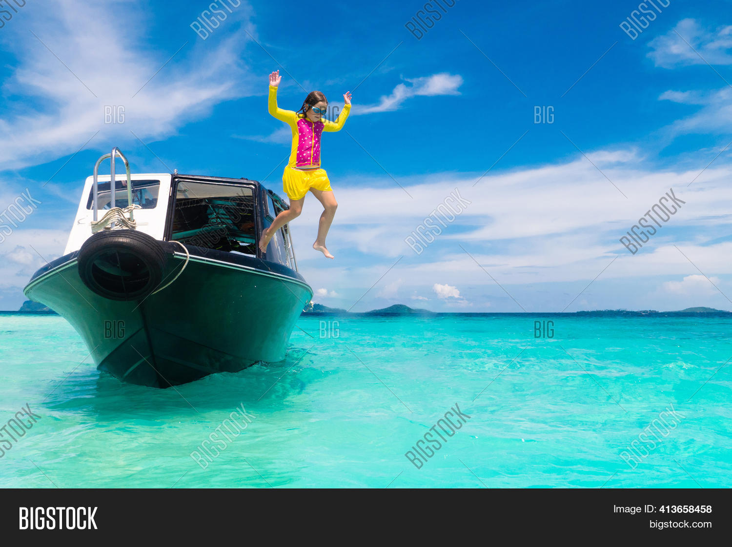 Kids Jump Into Sea. Image & Photo (Free Trial) | Bigstock