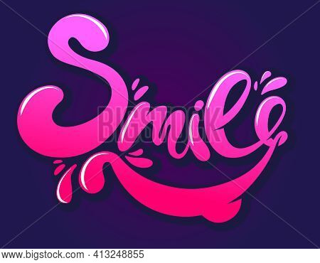 Word Smile Lettering Vector & Photo (Free Trial) | Bigstock